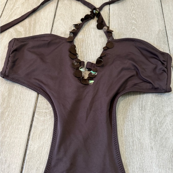 BECCA | Swim | Becca By Rebecca Virtue Brown Embroidered Bathing Suit ...